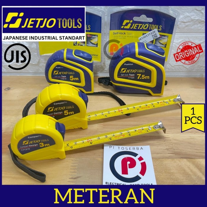 Jual JETJO TOOLS Meteran Tukang Model Auto Stop / Biasa 3M 5M 7M Alat ...