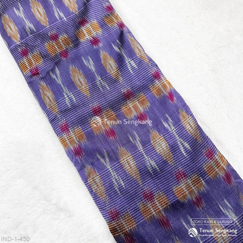 Jual Kain Tenun Ikat Sutra Bugis Makassar Ungu - Tenun Sengkang IND-1 ...