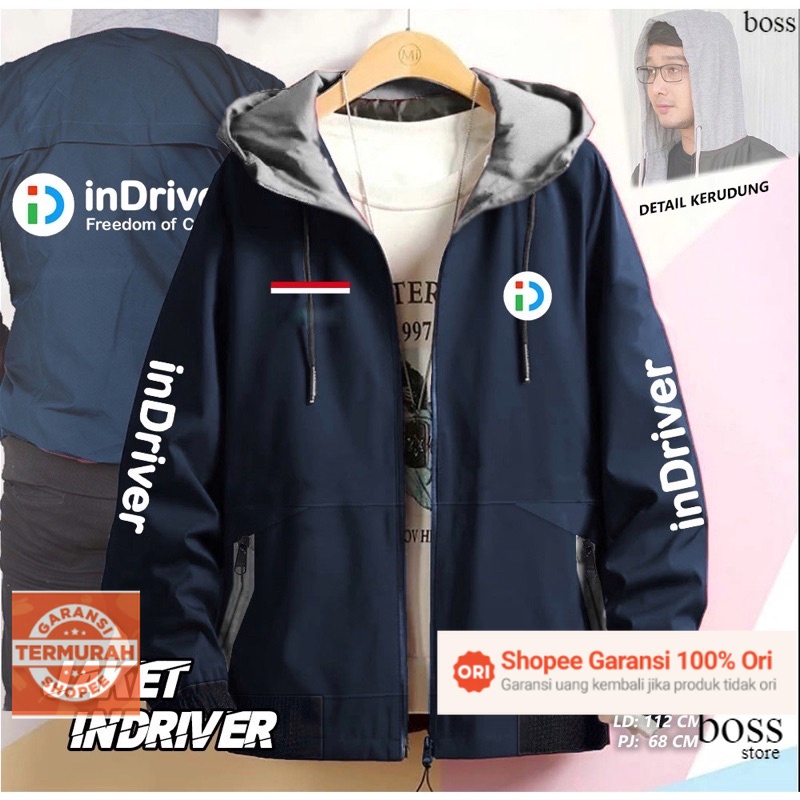 Jual JAKET DRIVER INDRIVER BOMBER HOODIE TERBARU JAKET CUSTOM SABLON ...