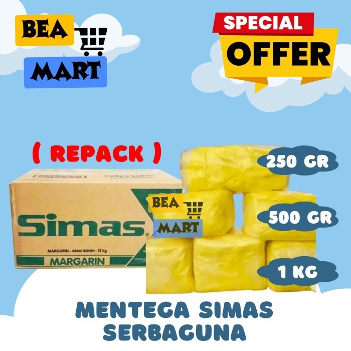 Jual Mentega Simas Serbaguna 250 500 1 kg | Margarin Repack 250gr 500gr ...