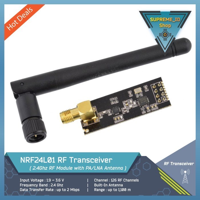 Jual NRF24L01 2.4Ghz RF Wifi Transceiver Module + Long Range PA/LNA ...