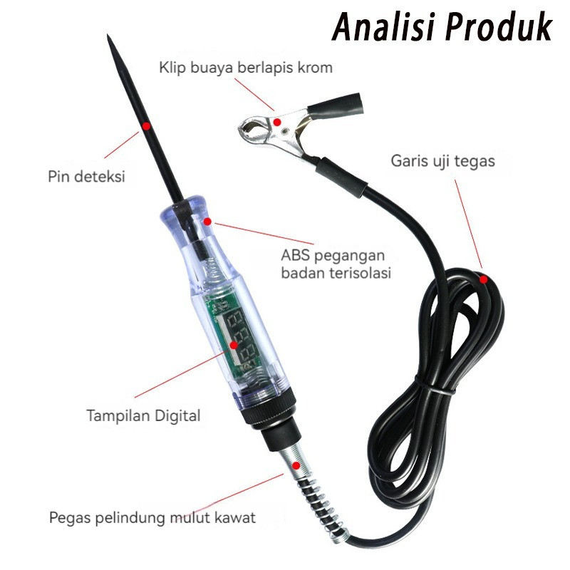 Jual Tespen Digital DC Tester Testpen Kelistrikan Listrik Mobil Motor ...
