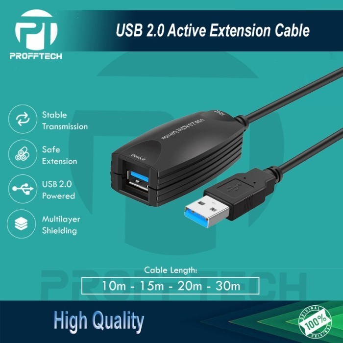 Jual KABEL USB EXTENSION AKTIVE. 2.0. (10 Meter). Original ProffTech ...