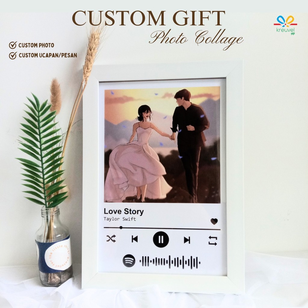 Jual Custom Photo Collage/Bingkai Foto I - Spotify - Hadiah Unik/Kado ...