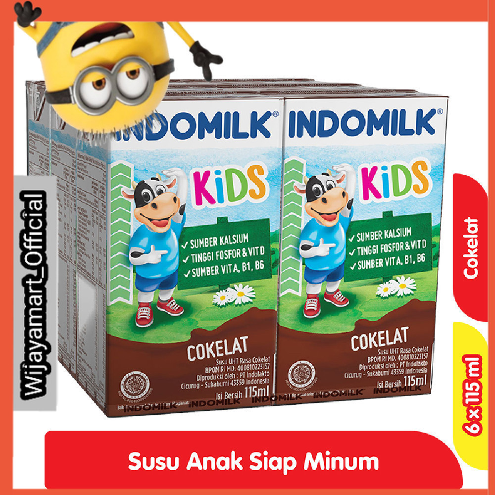 Jual INDOMILK Kids Susu UHT Cokelat Kotak 6 x 115 ml | Shopee Indonesia