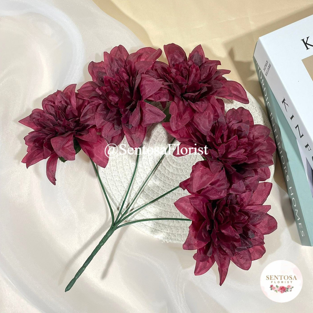 Jual Bunga Crisant Premium Jumbo SJ Cabang 5 Diamater13cm Bunga ...