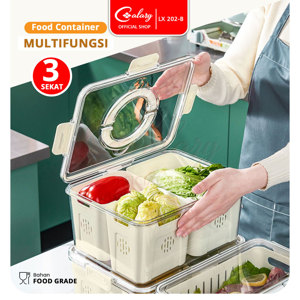 Jual 𝐂𝐀𝐋𝐀𝐑𝐘 Food Container Tempat Penyimpanan Kulkas Makanan Bumbu ...