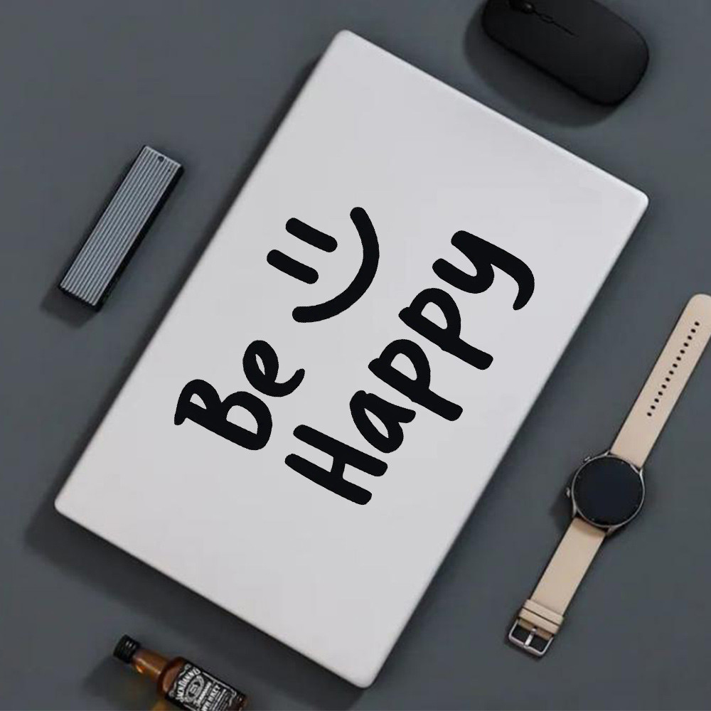 Jual STIKER MACBOOK STICKER SKIN LAPTOP Be Happy Decal Positive Quotes ...