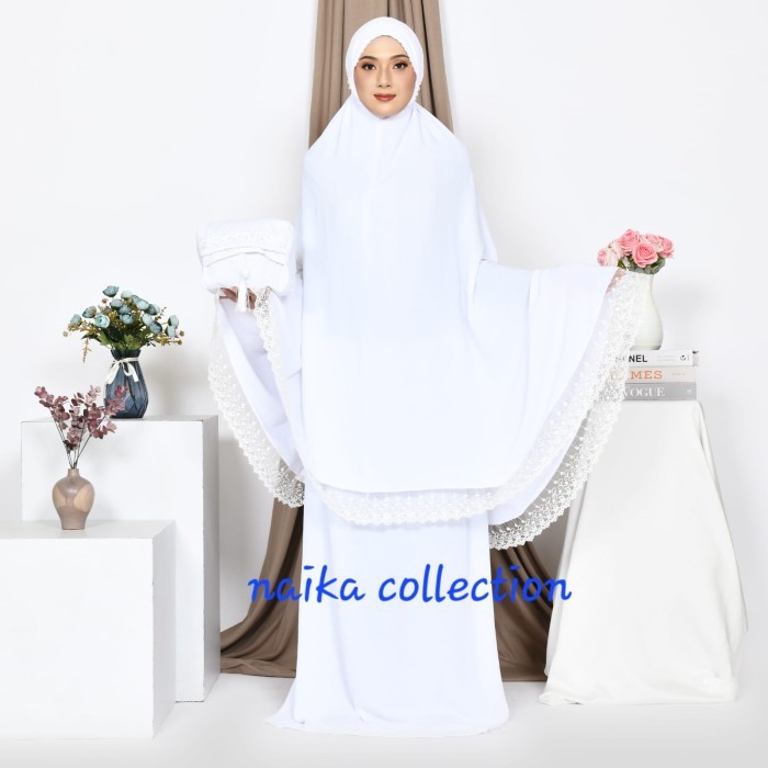 Jual Dijual Mukena polos 2in1 bahan crinkle premium jumbo renda cantik ...