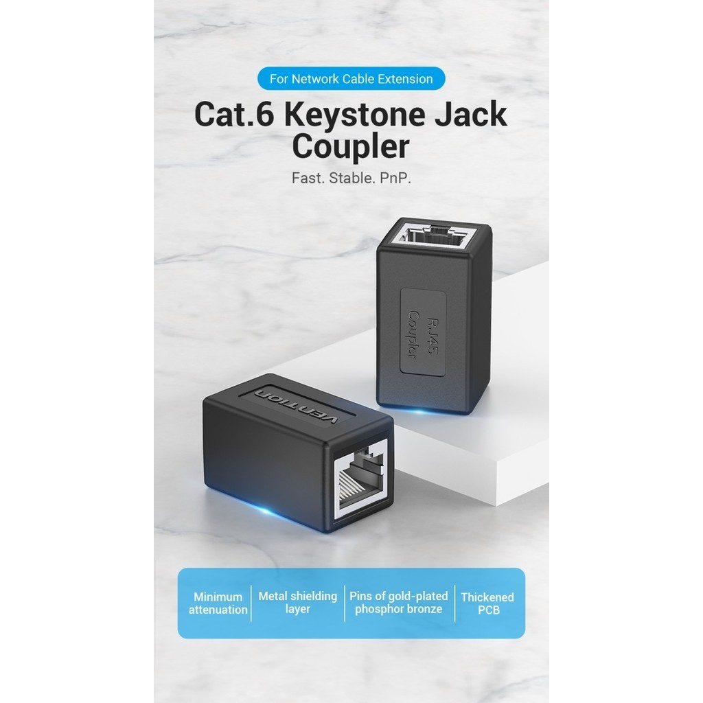 Jual Vention Connector RJ45 Cat6 FTP Keystone Jack Coupler - IPV ...
