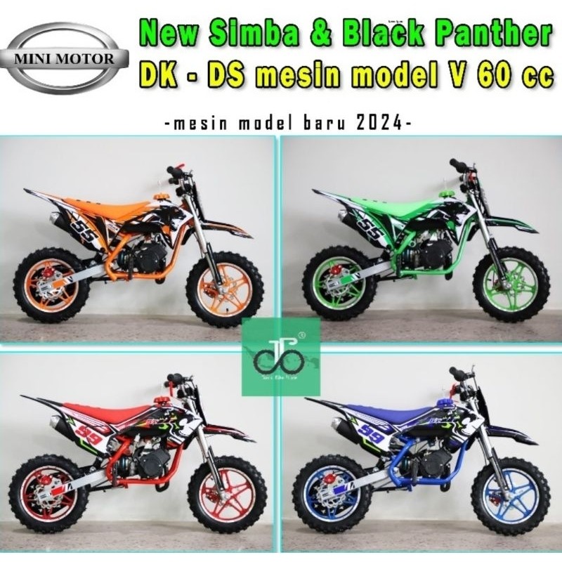 Jual Mini Motor Trail New Simba / Black Panther 2tak 60cc Matic DS DK ...