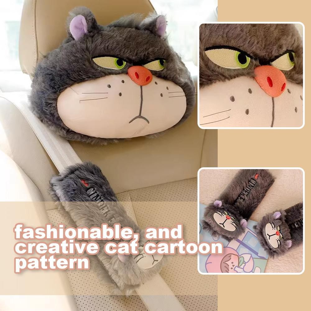 Jual Cartoon Cute Lucifer Bad Cat Car Headrest Seat Belt Cover Anime ...