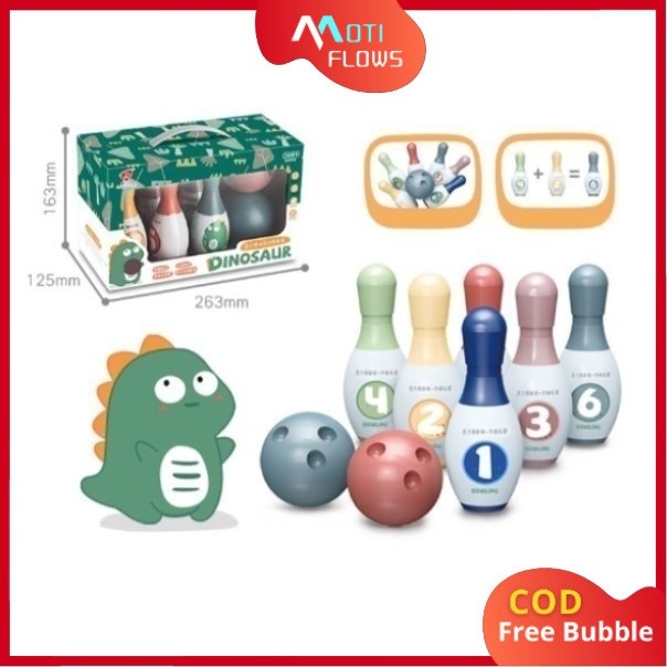 Jual Mainan Anak DINOSAUR BOWLING BALL Set Pin Bowling Motif Dinosaurus ...