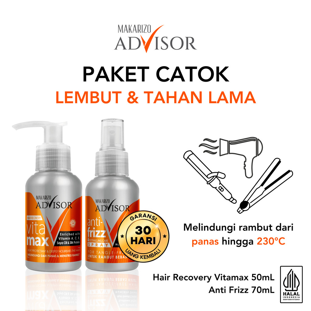Jual PAKET CATOK TAHAN LAMA - Makarizo Advisor Hair Recovery Vitamax ...