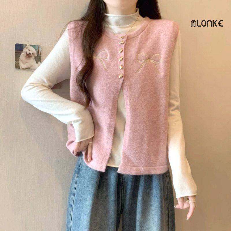 Jual NLONKE - Rompi Serbaguna Rompi Rajutan Bordir Busur Kemeja Rajutan ...