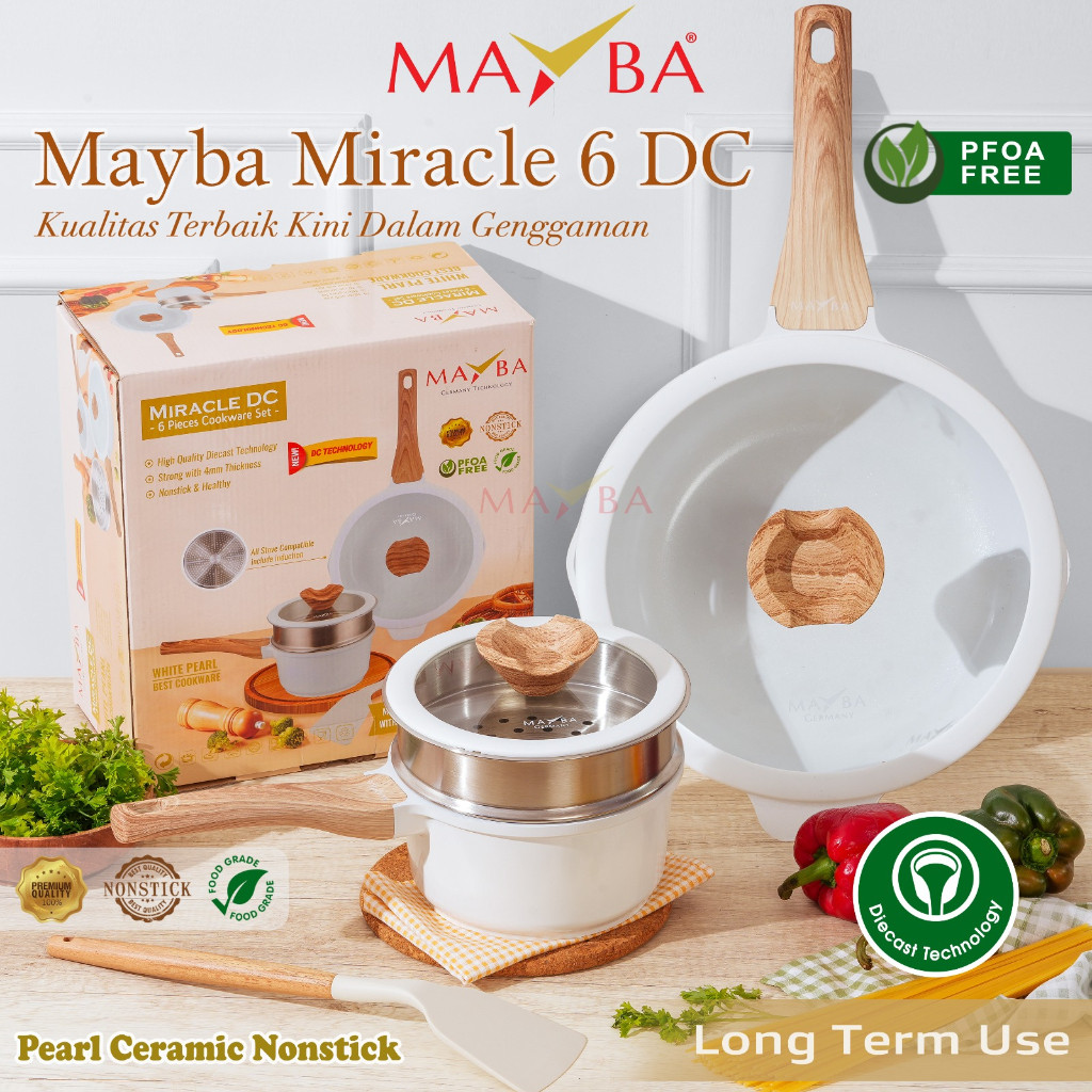 Jual PANCI SET MAYBA MIRACLE 5PC keramik mutiara Spatula silikon, Wajan ...