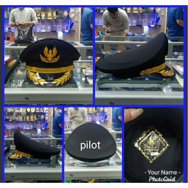 Jual topi pet pilot topi pilot topi penerbangan topi maskapai ...