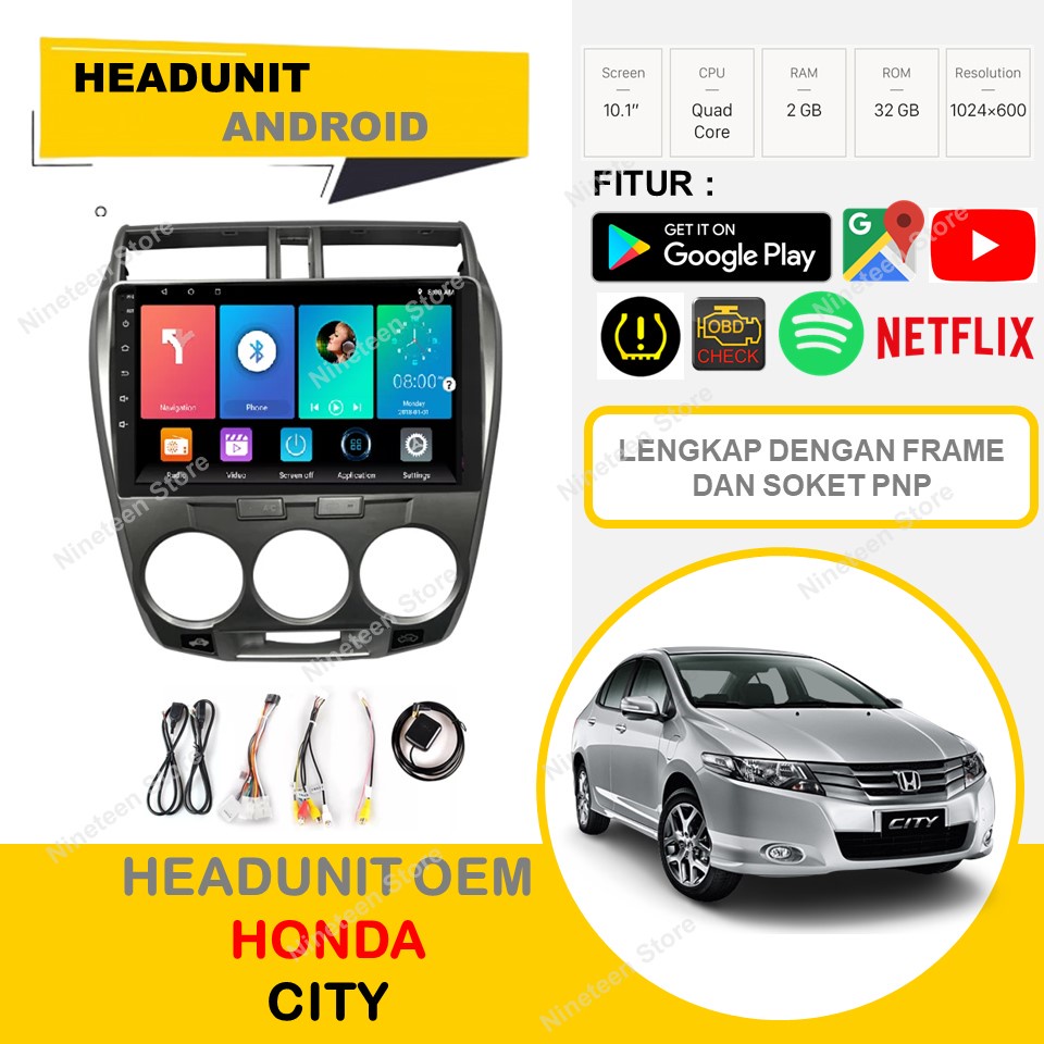 Jual Headunit Android OEM Honda City 2008 - 2013 10 Inch | Shopee Indonesia