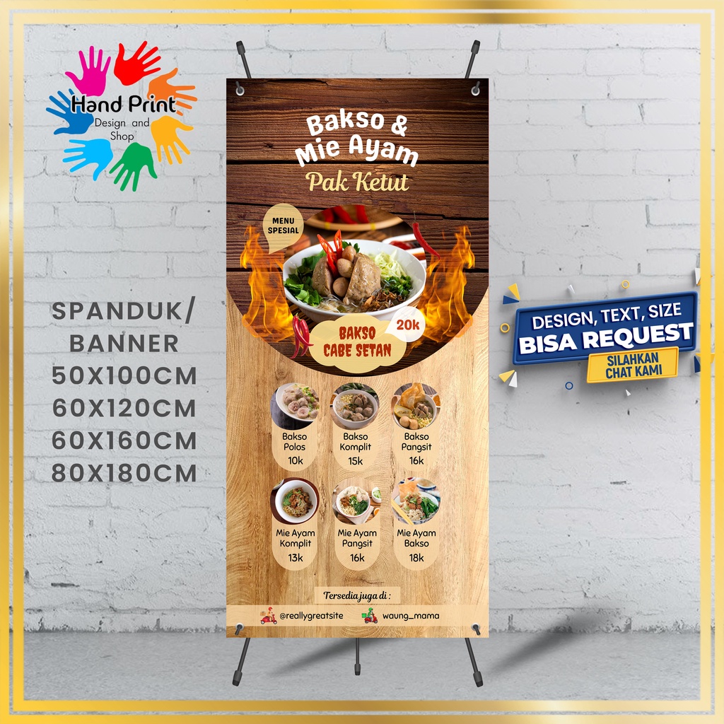 Jual SPANDUK / BANNER Mie Ayam Bakso Mie Goreng Bisa Custom | Shopee ...