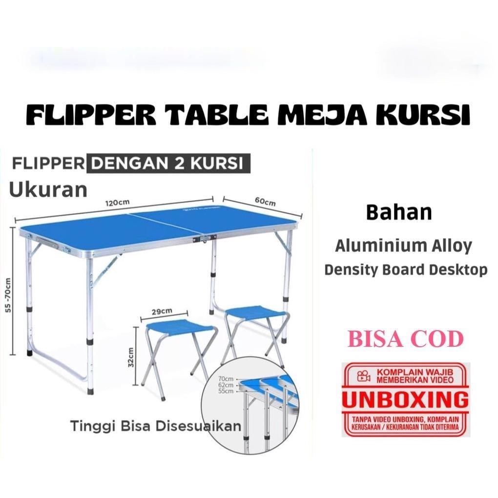 Jual MEJA LIPAT 120 x 60cm / MEJA 1 DAPAT 2 KURSI / MEJA BAZAAR / MEJA ...