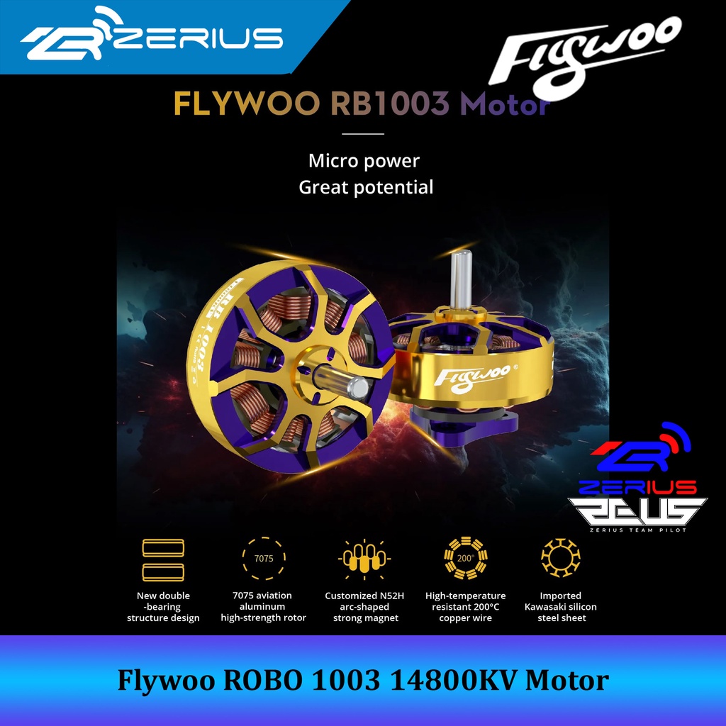 Jual FLYWOO ROBO 1003 14800KV 1-2S Motor | Shopee Indonesia