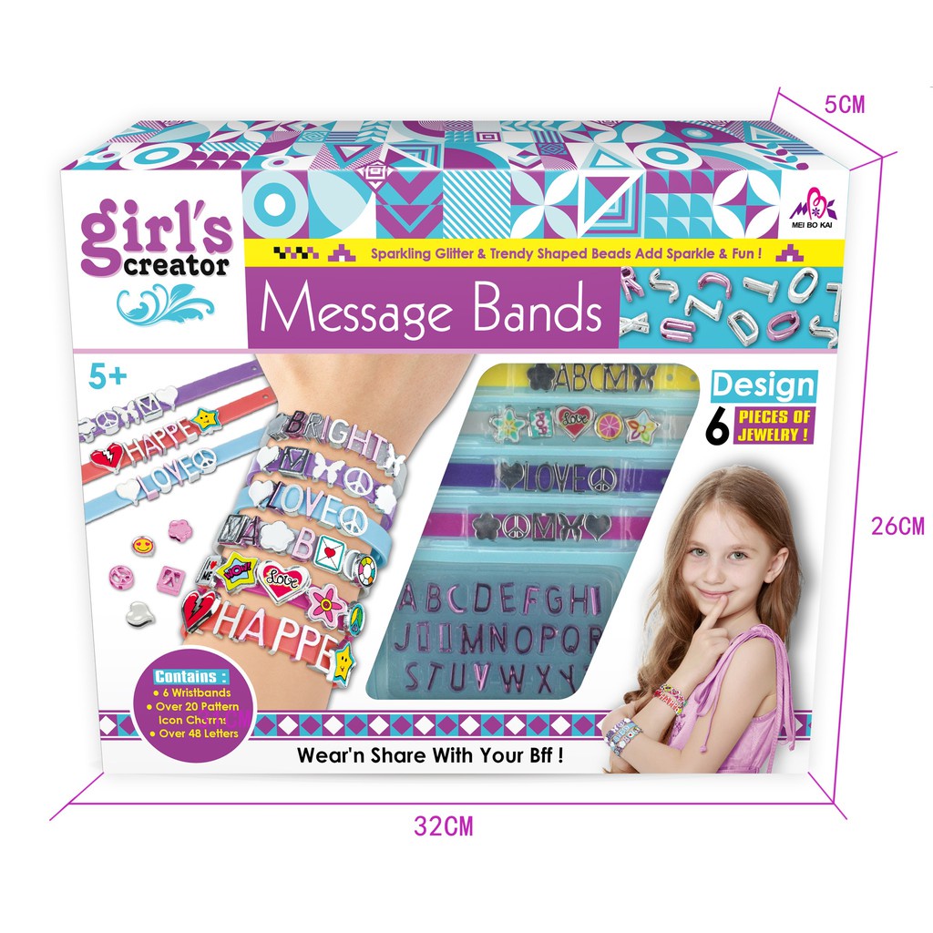 Jual Mainan meronce DIY Membuat Gelang Message Bands PlayTree | Shopee ...