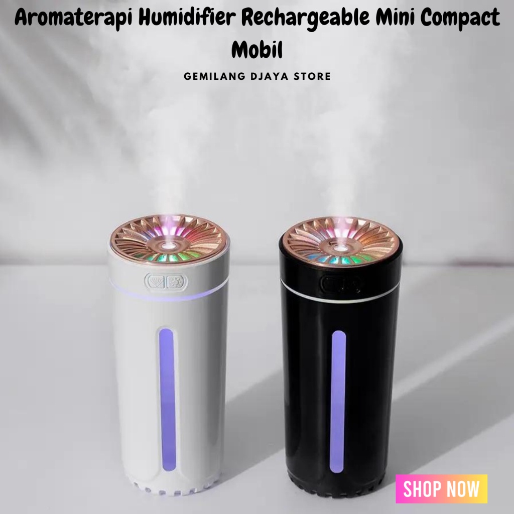 Jual Aromaterapi Humidifier Rechargeable Mini Compact Mobil | Shopee ...