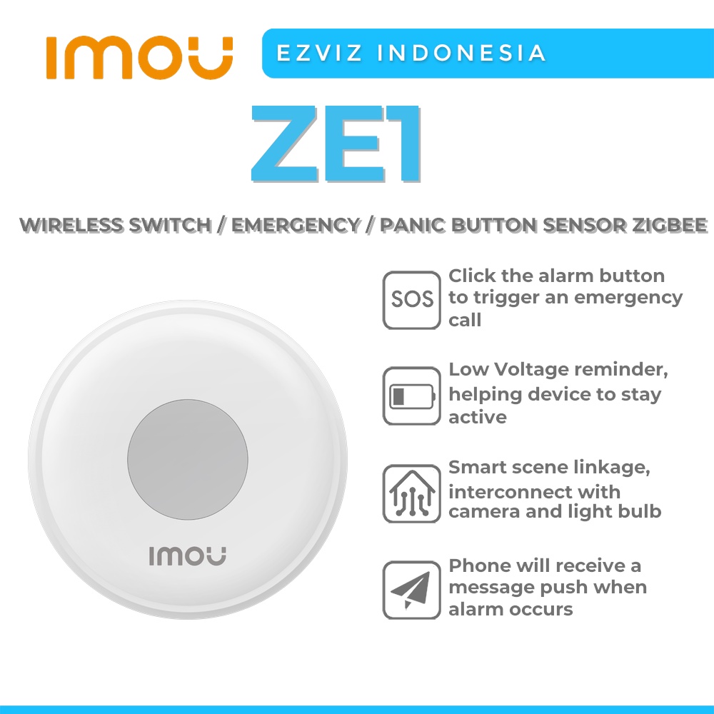 Jual IMOU ZE1 WIRELESS SWITCH / EMERGENCY / PANIC BUTTON SENSOR ZIGBEE | Shopee Indonesia