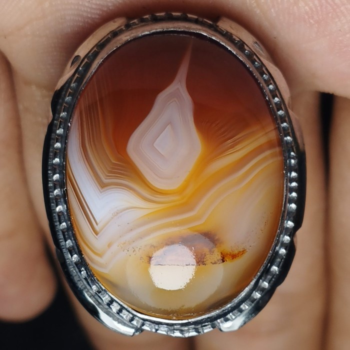 Jual Cincin Batu Akik Natural Motif Gambar Meteor Jatuh ke Bumi Unik ...