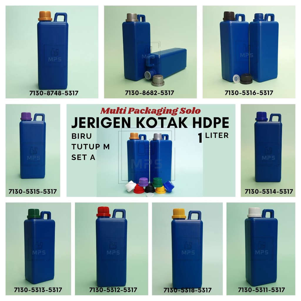 Jual Botol Jerigen 1 L Kotak Biru HDPE Neck 30 Set A / Jerigen Hdpe ...