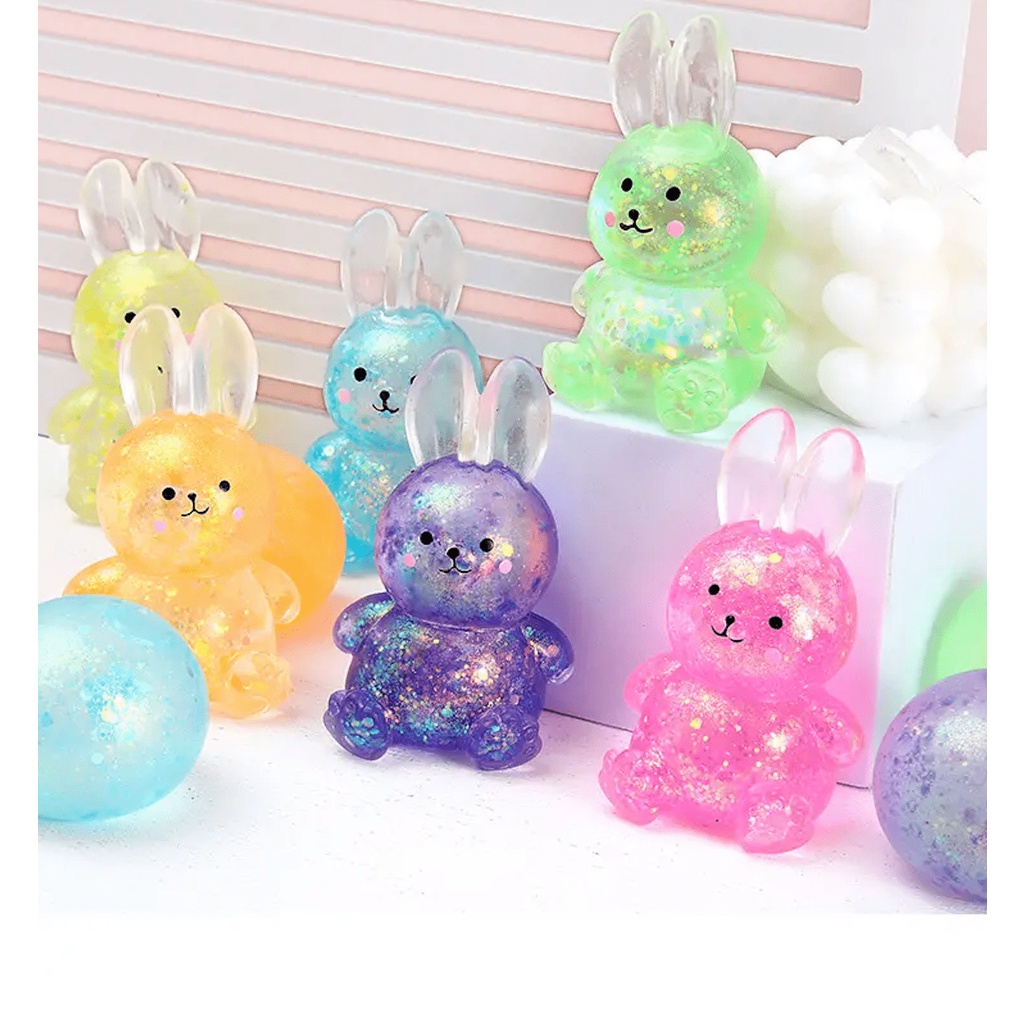 Jual squishy slime jumbo jelly bola star teddy bear squishy + slime ...