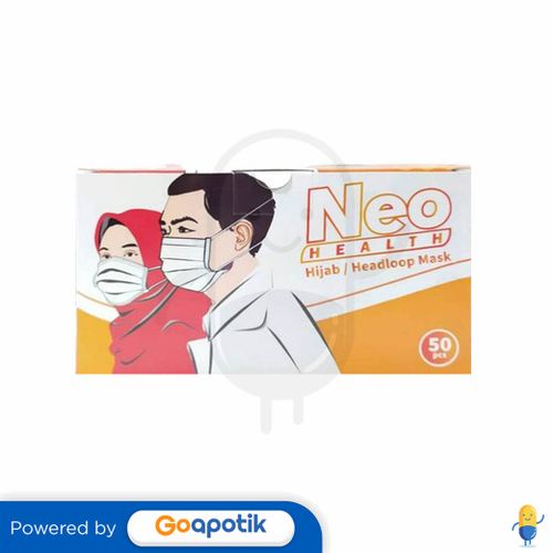 Jual Neo Health Hijab/Headloop Mask Grey Box 50 Pcs | Shopee Indonesia