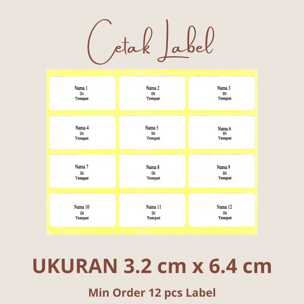 Jual Cetak Stiker Label 103 Polos / Print Label Nama Undangan, Buku ...