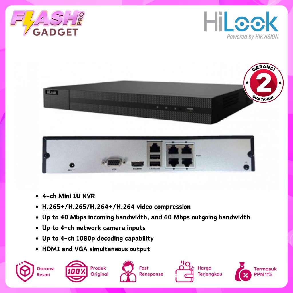 Jual Hilook NVR -104MH-D 4CH / NVR Hilook 4 Channel IP Camera CCTV ...