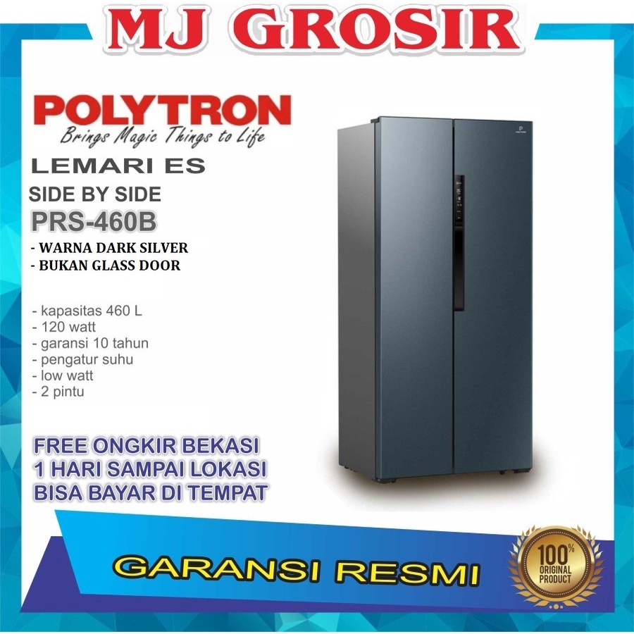 Jual KULKAS POLYTRON PRS 460 /PRS 455 LEMARI ES 2 PINTU SIDE BY SIDE ...