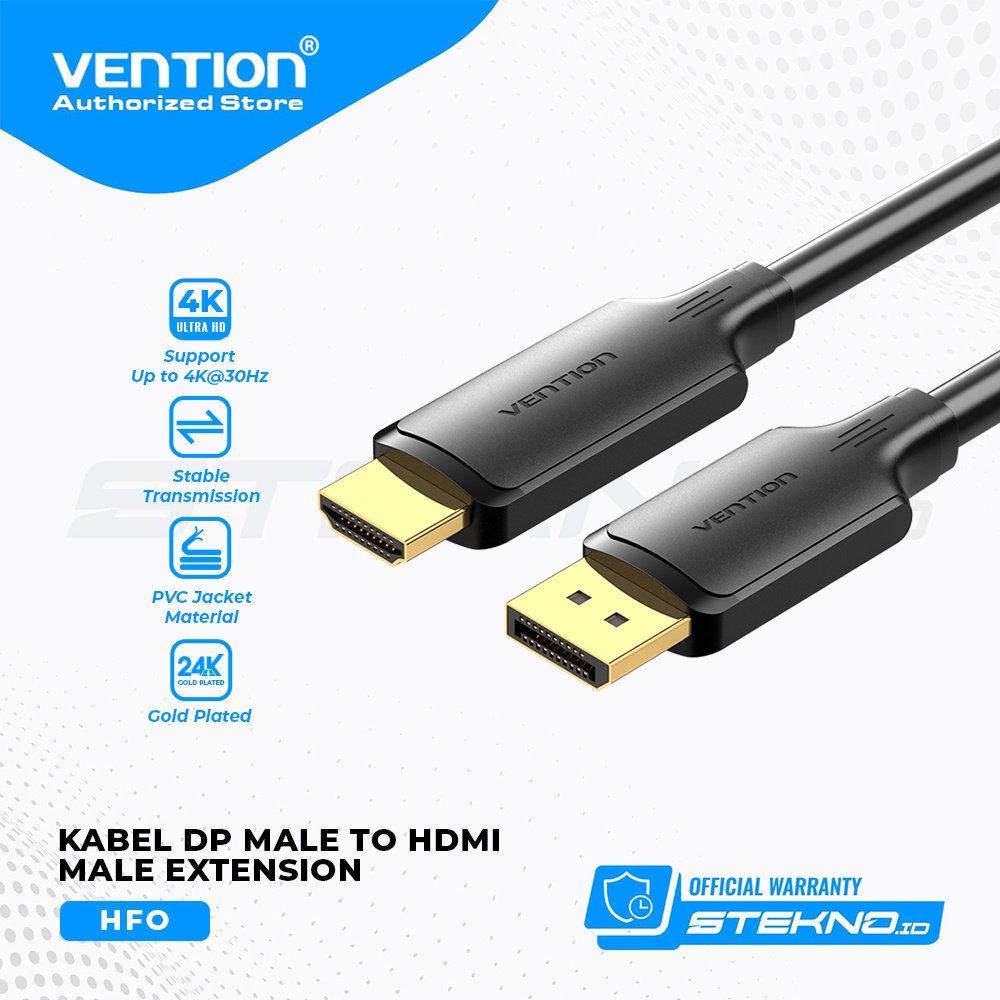 Jual Vention HFO Kabel DisplayPort DP Male to HDMI Male 4K PVC | Shopee ...