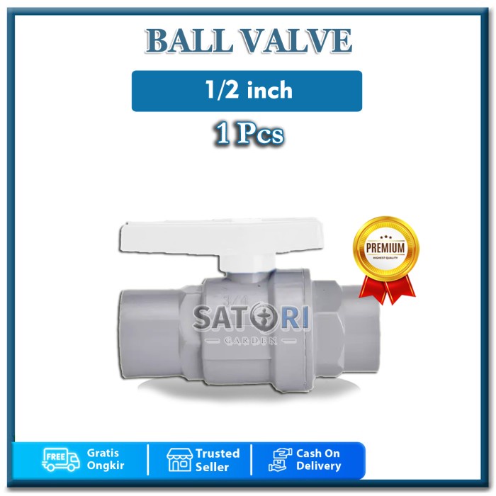 Jual PROMO BALL VALVE SAMBUNGAN KRAN PIPA STOP KRAN 1/2 INCH BAHAN PVC TEBAL COD | Shopee Indonesia