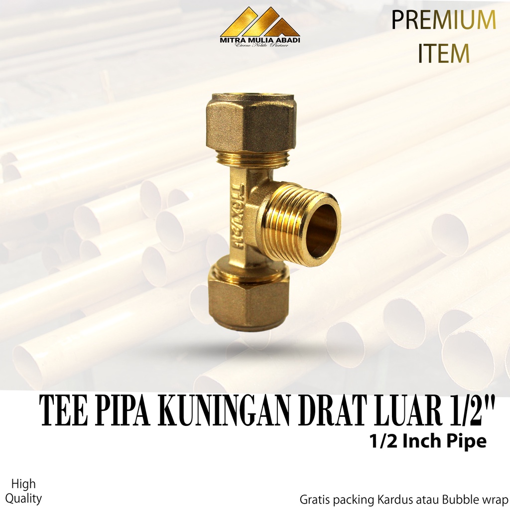 Jual Tee Pipa Air Panas Kuningan Drat Luar 1/2" / Sambungan Pipa Kuningan | Shopee Indonesia