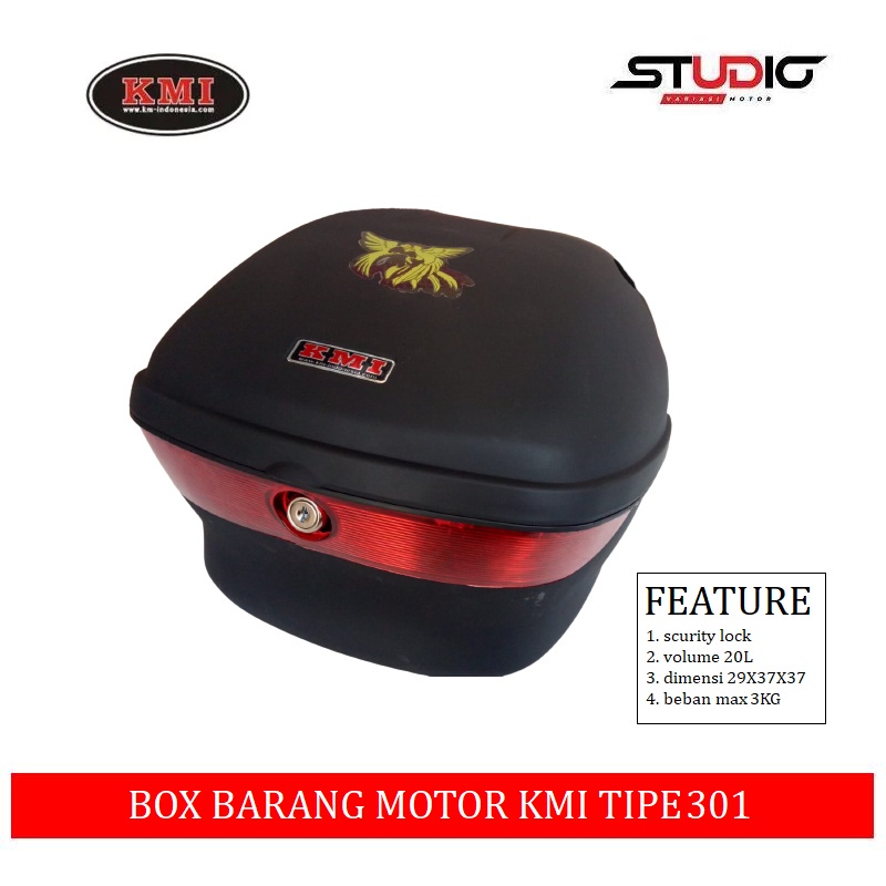 Jual Box bagasi Belakang sepeda motor Rear Box Kmi 301 Kapasitas 20 Liter – Universal Sepeda ...