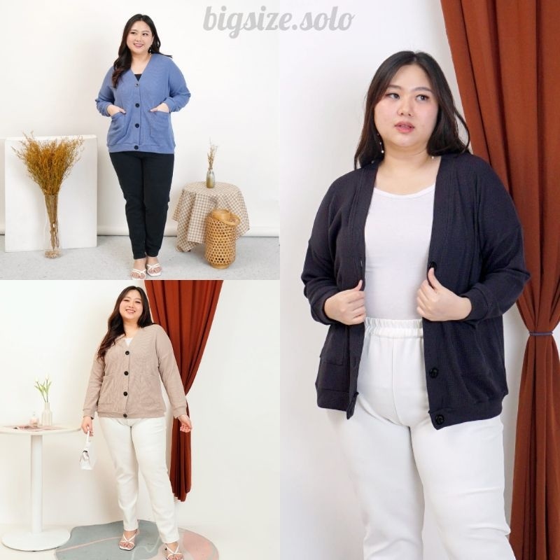 Jual LD 125 160 OUTER KNIT CARDI CARDIGAN RAJUT KARDIGAN SUPER JUMBO BIGSIZE STRECHT MELAR ...