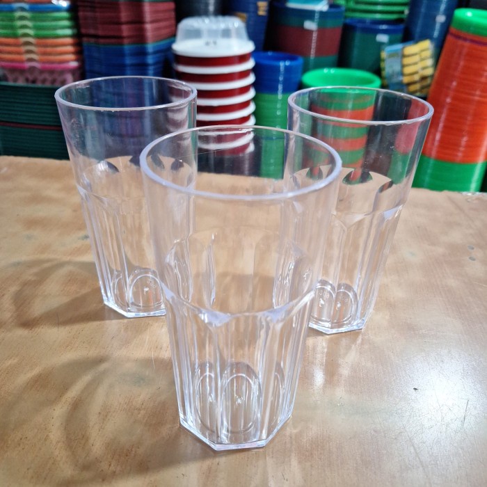 Jual gelas isi 3pc akrilik bening jumbo/ gelas atom | Shopee Indonesia