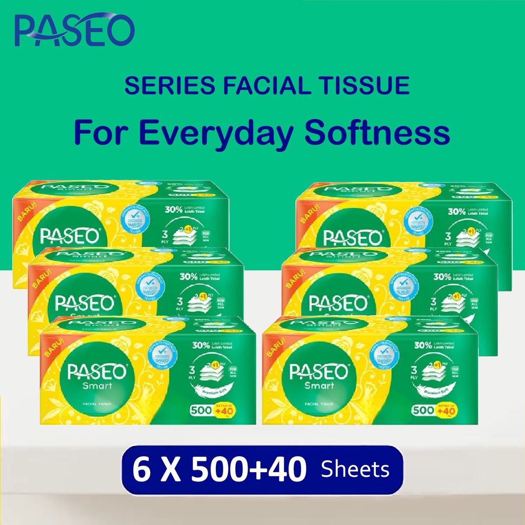 Jual [PROMO] Tissue Smart Paseo 500+40s sheets ISI 6 PACK | Shopee ...