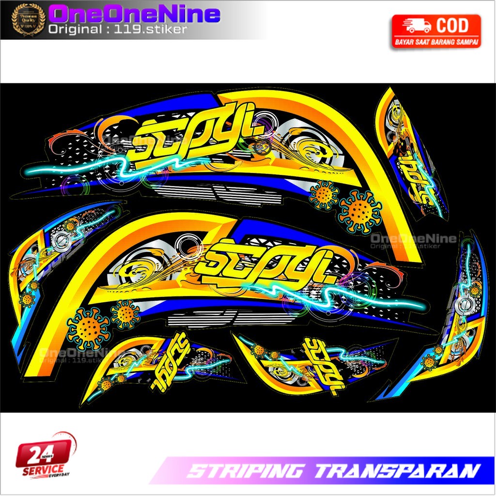 Jual STICKER HONDA SCOOPY STRIPING SCOOPY TRASFARAN UV THAILAND VARIASI ...