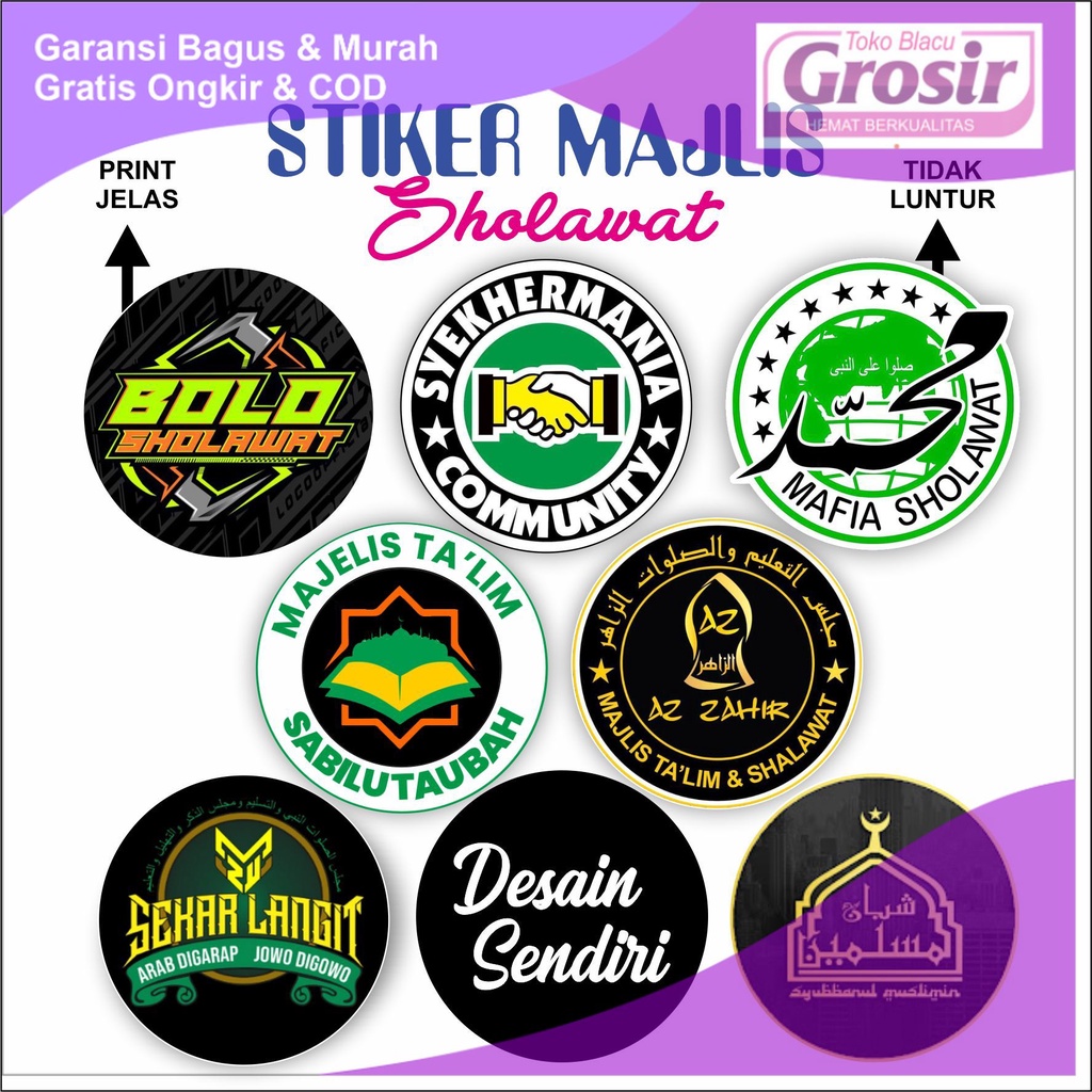 Jual (isi 40 pcs) Stiker Majelis bulat Syekhermania Zahirmania Mafia ...