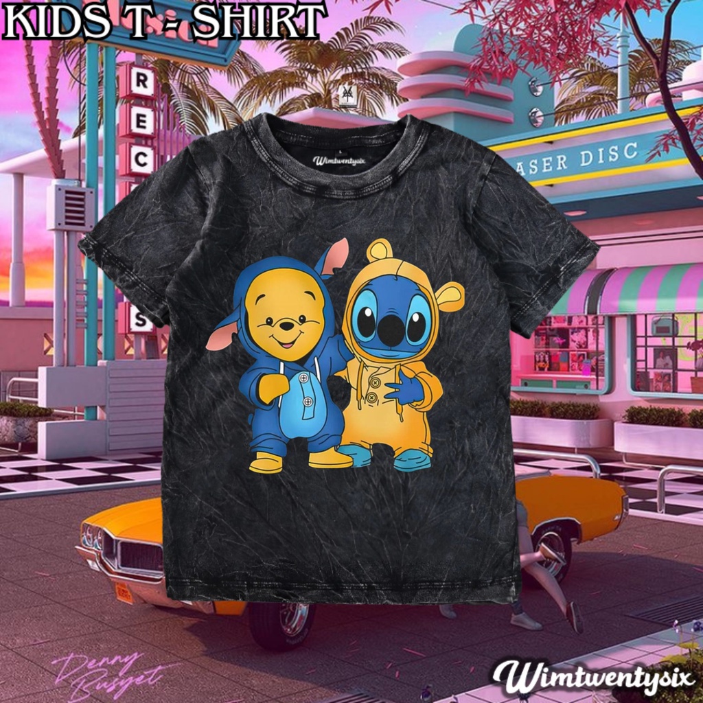 Jual kaos disney stitch and winnie the pooh washing vintage tee | kaos ...