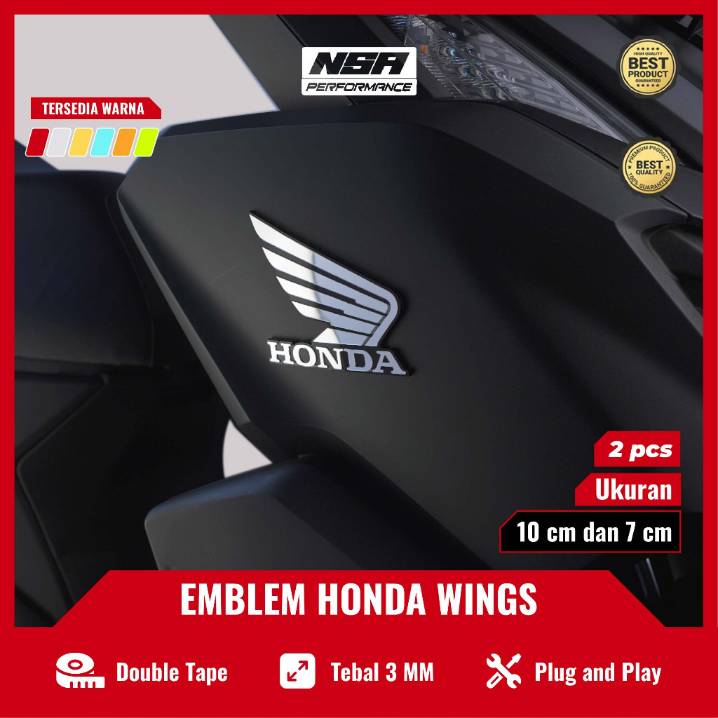 Jual NSA EMBLEM HONDA WINGS 2PCS STICKER TIMBUL EMBLEM HONDA EMBLEM ...