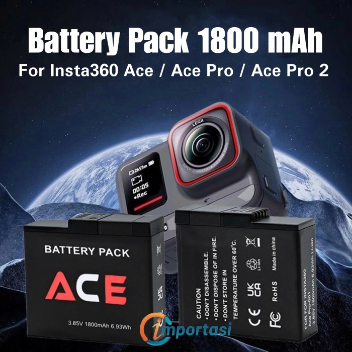 Jual Battery Pack 1800 mAh For INSTA360 ACE / ACE PRO / ACE PRO 2 ...