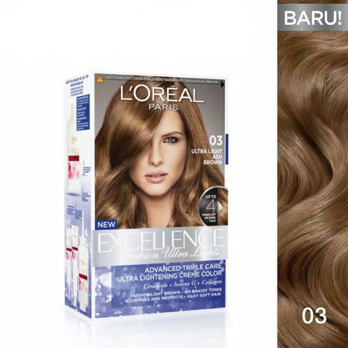 Jual LOREAL PARIS EXCELLENCE FASHION ULTRA LIGHT 03 ASH BROWN | Shopee ...