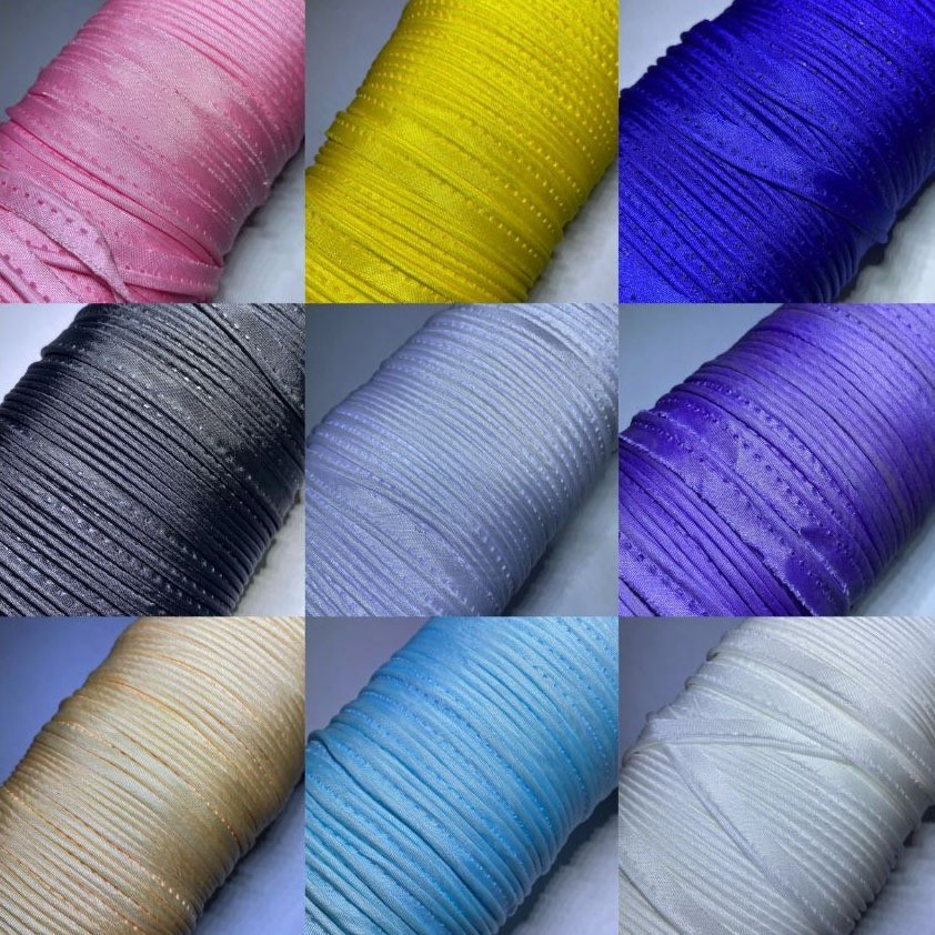 Jual BISBAN BAHAN SATIN ISI 90 YARD PER ROLL BERBAGAI WARNA (8 MM ...