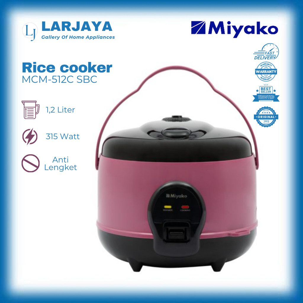 Jual Rice Cooker Miyako MCM 512C SBC | Penanak Nasi MCM-512 1.2 Liter ...